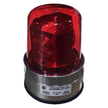 PM 756-15R Incandescent Rotating Beacon Light, 5.75″X7.5″, 24V, red, b