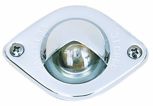 PM 437 Clear Chrome License Plate-Utility Light