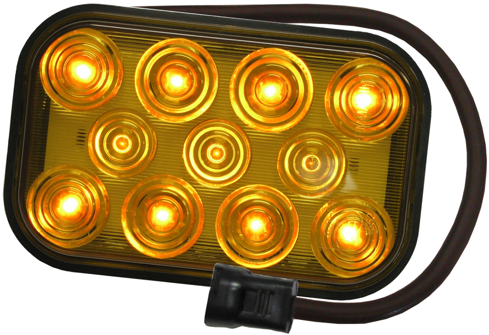PM 850A-1P Amber w-Plug Rectangular LED Amber Rear Turn Signal