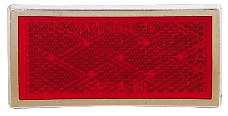 PM 484R Red, Chrome Rectangular Quick-Mount Reflectors (2 piece poly-b